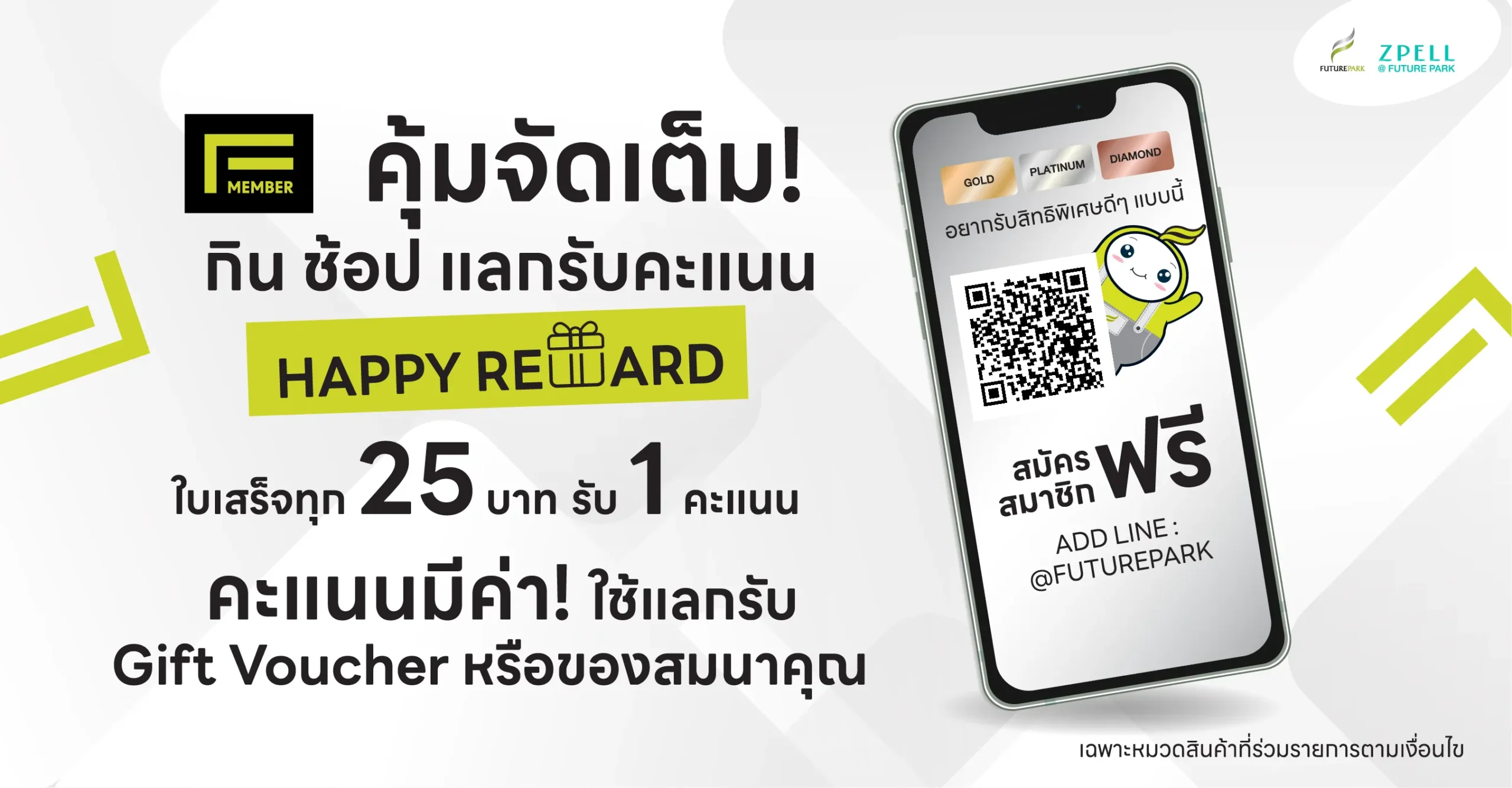 สิทธิพิเศษและระดับสมาชิก F-MEMBER | Future Park & Zpell รังสิต